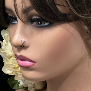 Rose Gold Nose Clip/ Nath/ Boho Jewelry/ Clip On/ Faux Nose Ring/ Nose ...