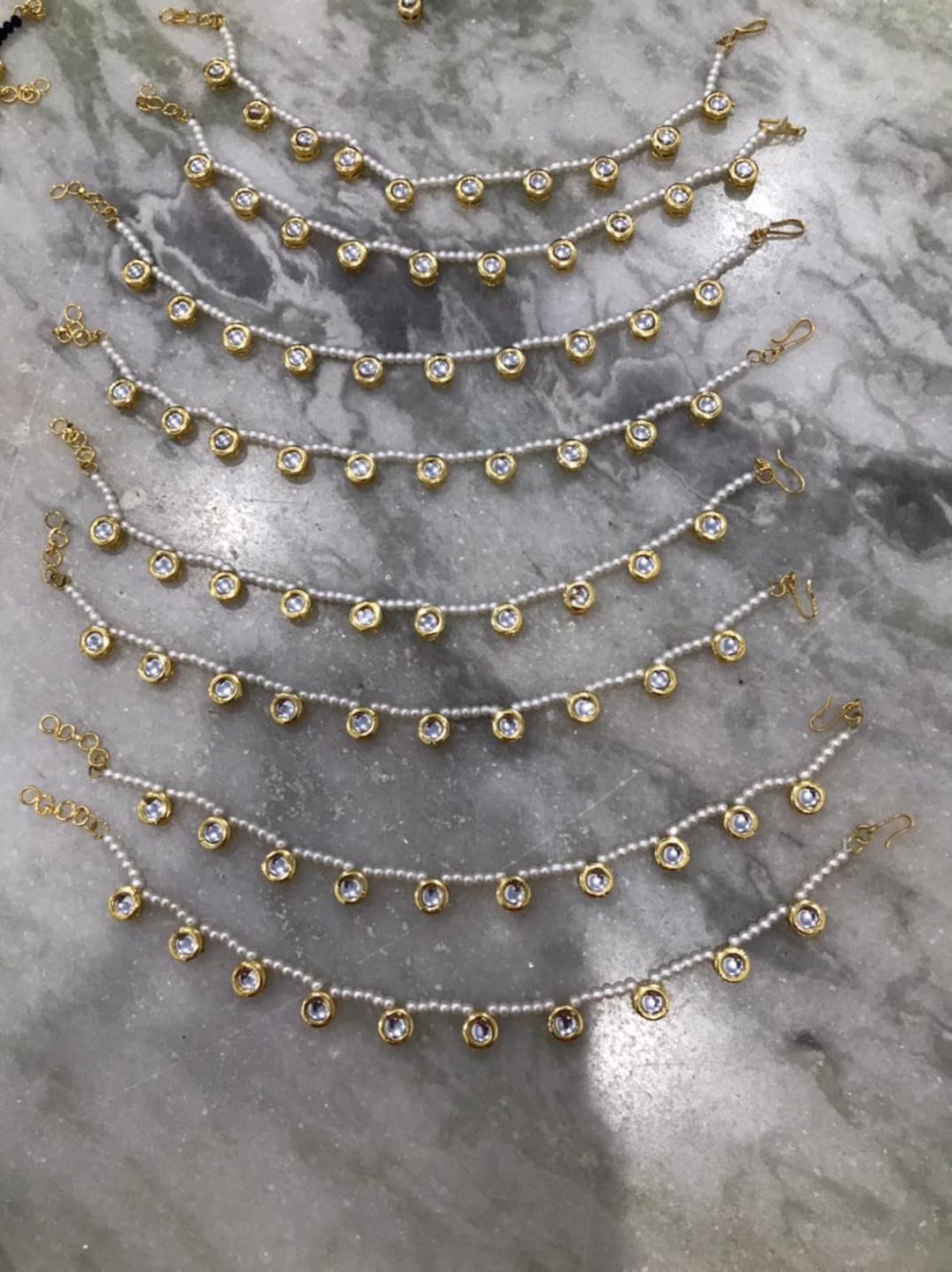 10 to 11 Inches/2/anklets/real Kundan Anklets/kundan Payal/pair ...