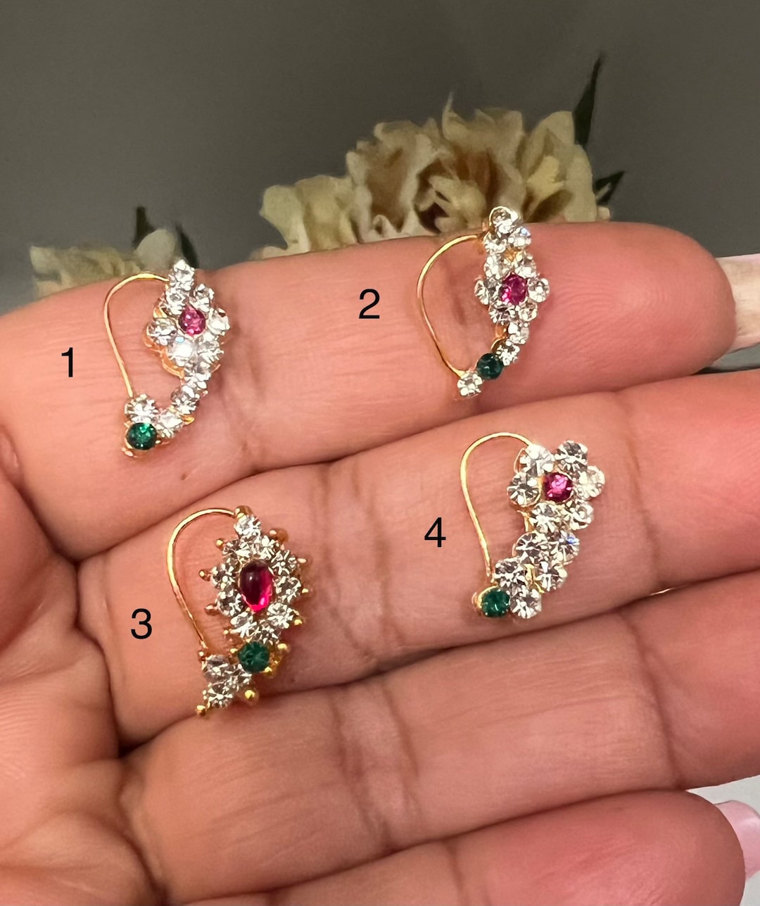Smallest Maharashtrian Gold Plated Clip Nath | Indian Jewelry ...