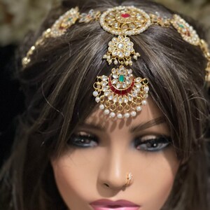 Red Meenakari Kundan Shish Patti/mathapatti/head - Etsy