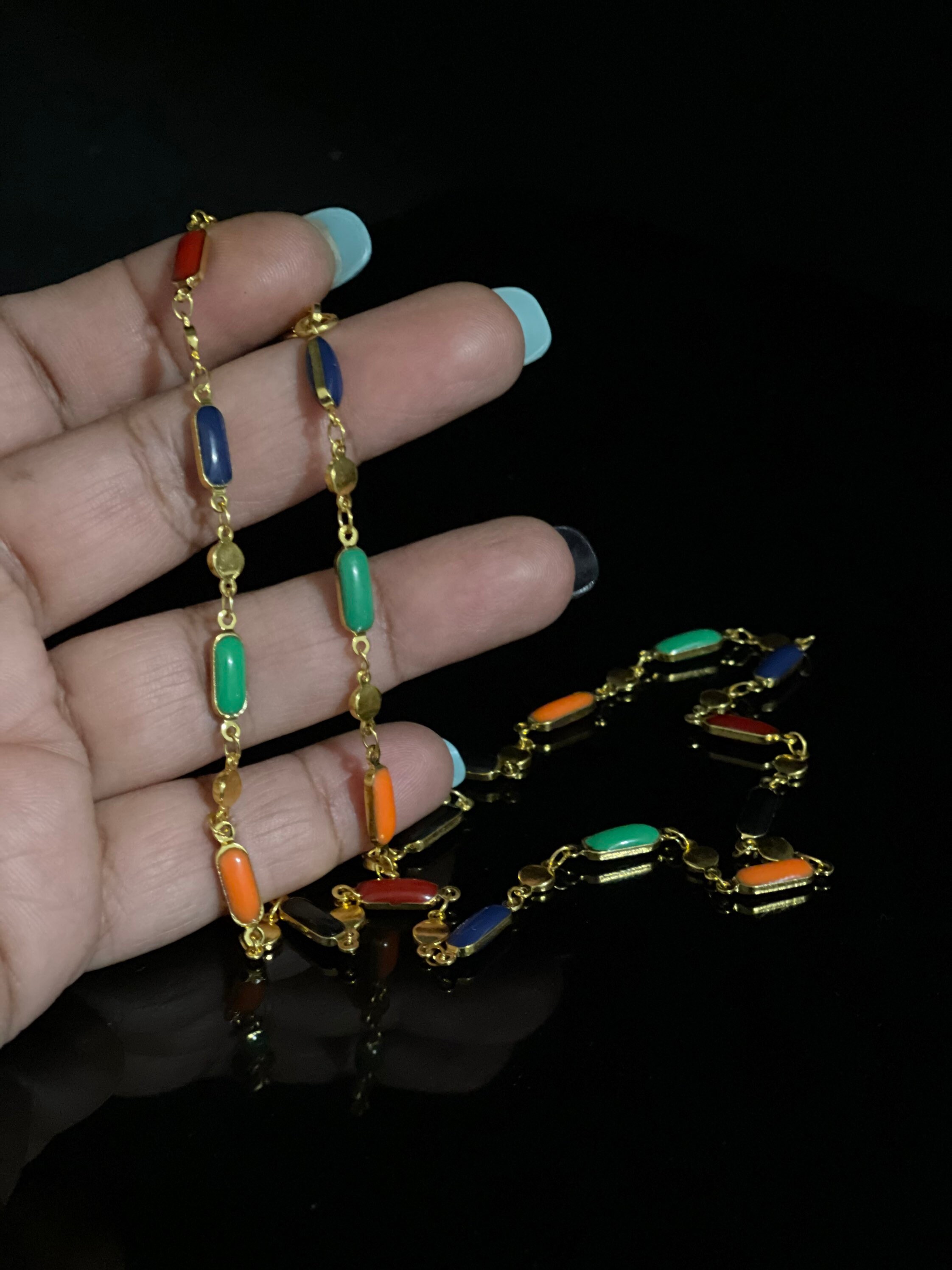 Navratan Chain/ 1K Solid Gold Chain/ Gold Chain/ Gold Jewelry/ | Etsy