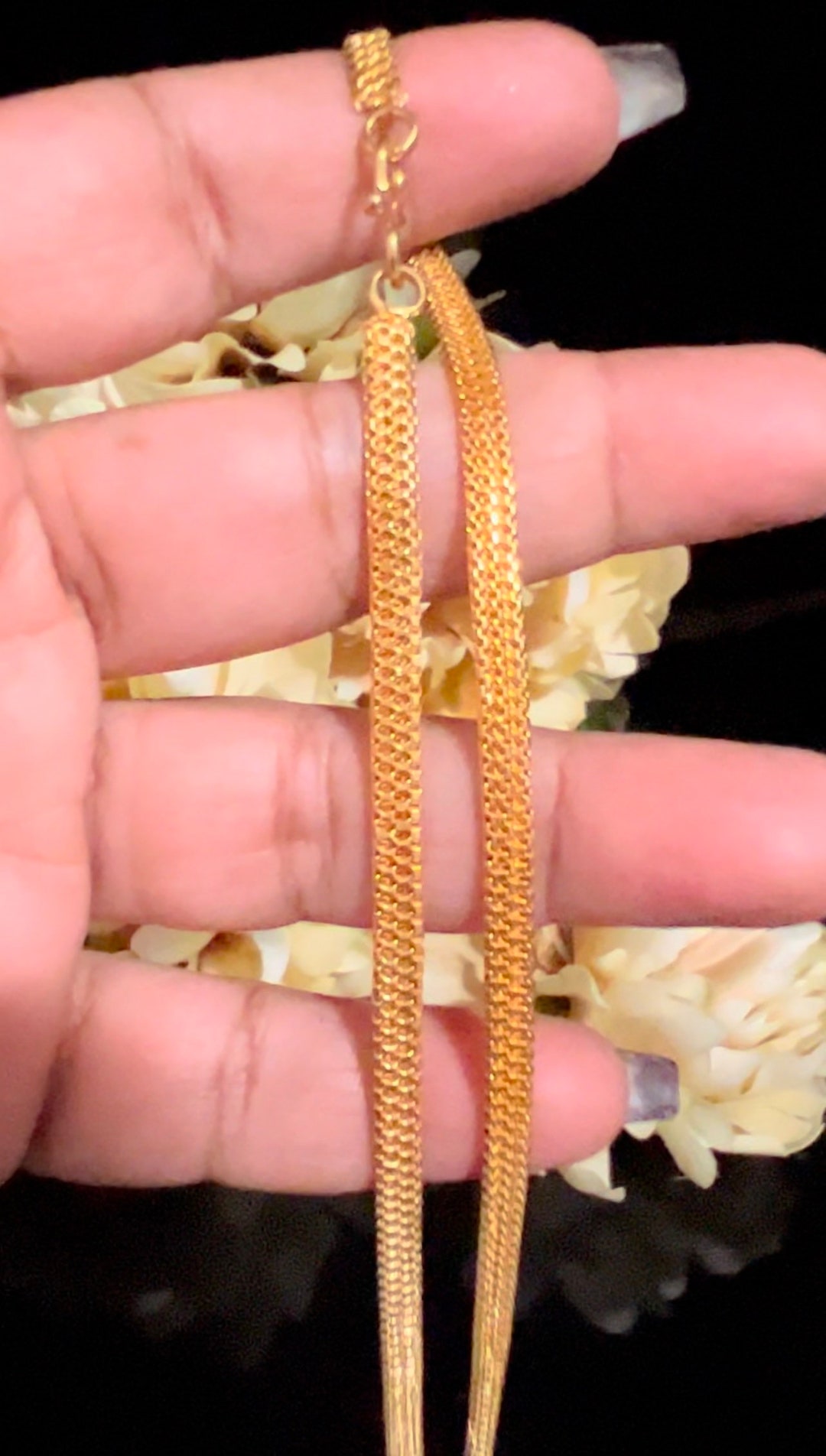 1K Gold Chain/ Solid Chain/ Chain/ Gold Chain/ Gold Jewelry/ Flat Chain ...