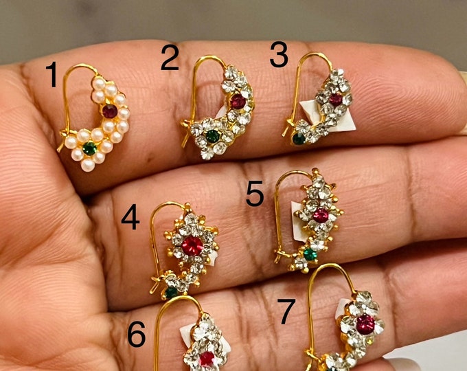 Small Maharashtrian Gold Nath | Indian Jewelry | Piercing Required ...