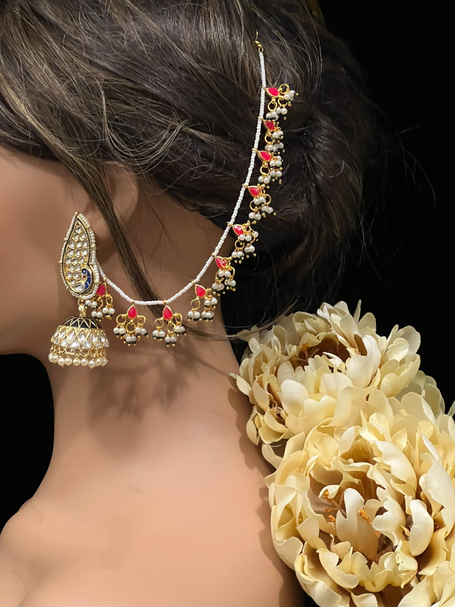 Ear Chain/pair/2 Chain/sahara/kaan Chain/indian Jewelry/indian ...