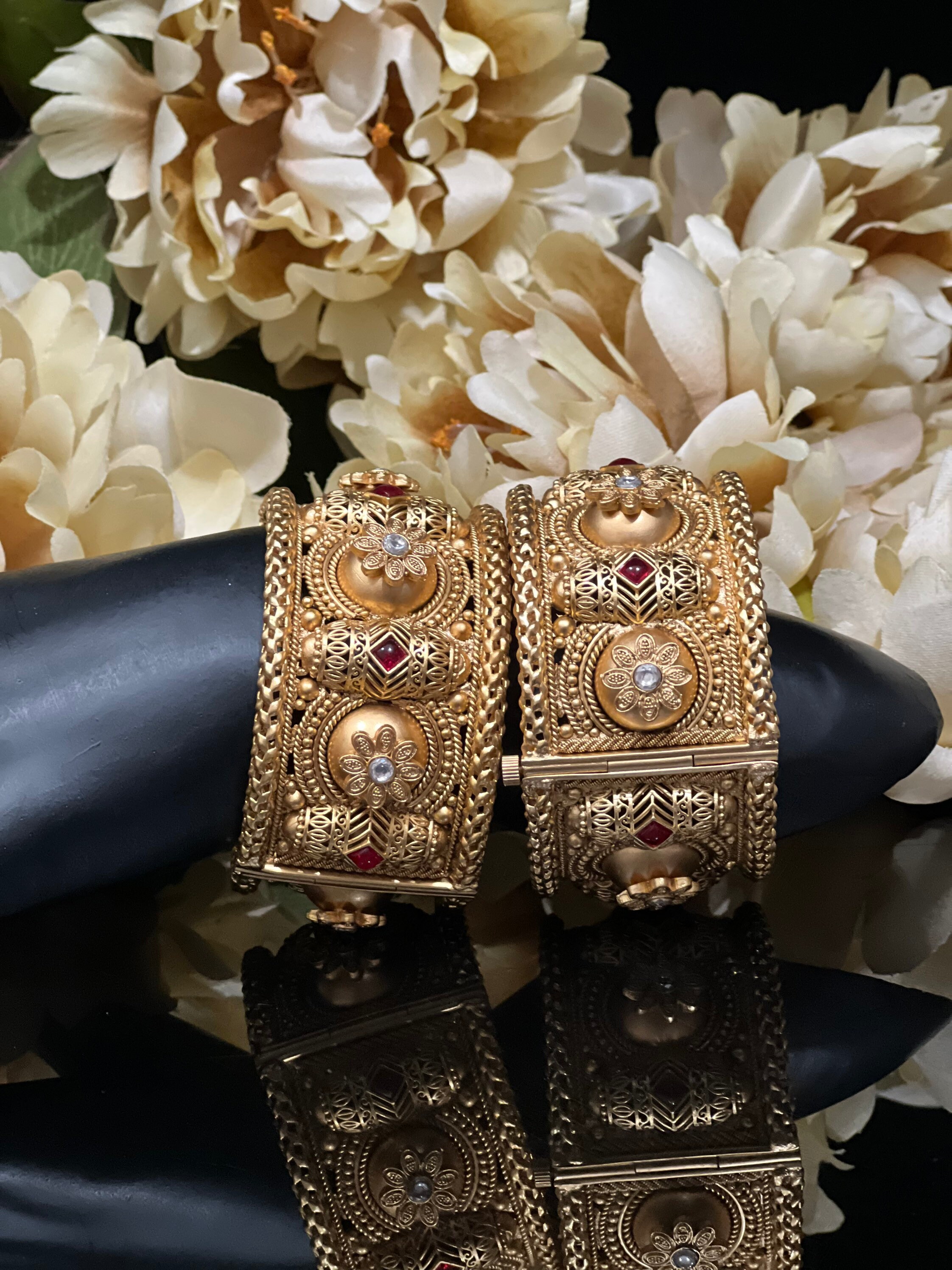 2.6/ Pair/ Matt Gold Bangles/ Openable Bangles/ Indian Bangles ...