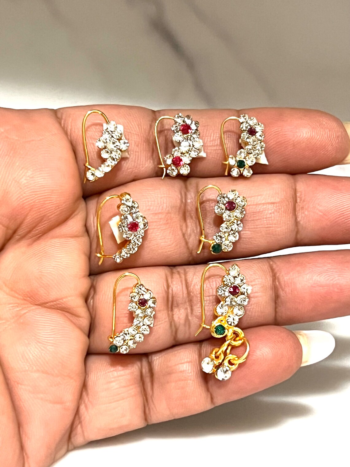 Small Maharashtrian Gold Plated Clip Nath Indian Jewelry Piercing ...