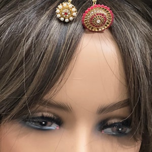 Set/ Tikka/ Bore/ Meenakari Bore/ 1 Big and 1 Small/ Borla/ Head ...