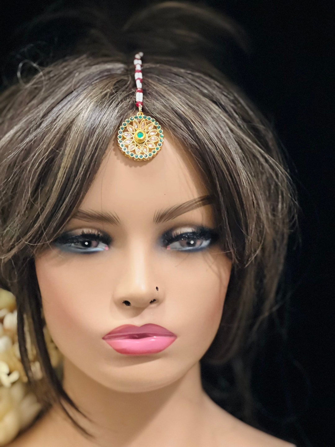 Jadau Tikka/ Kundan Tikka/ Tikka/ Indian Tika/ Head Jewelry/ Maang ...