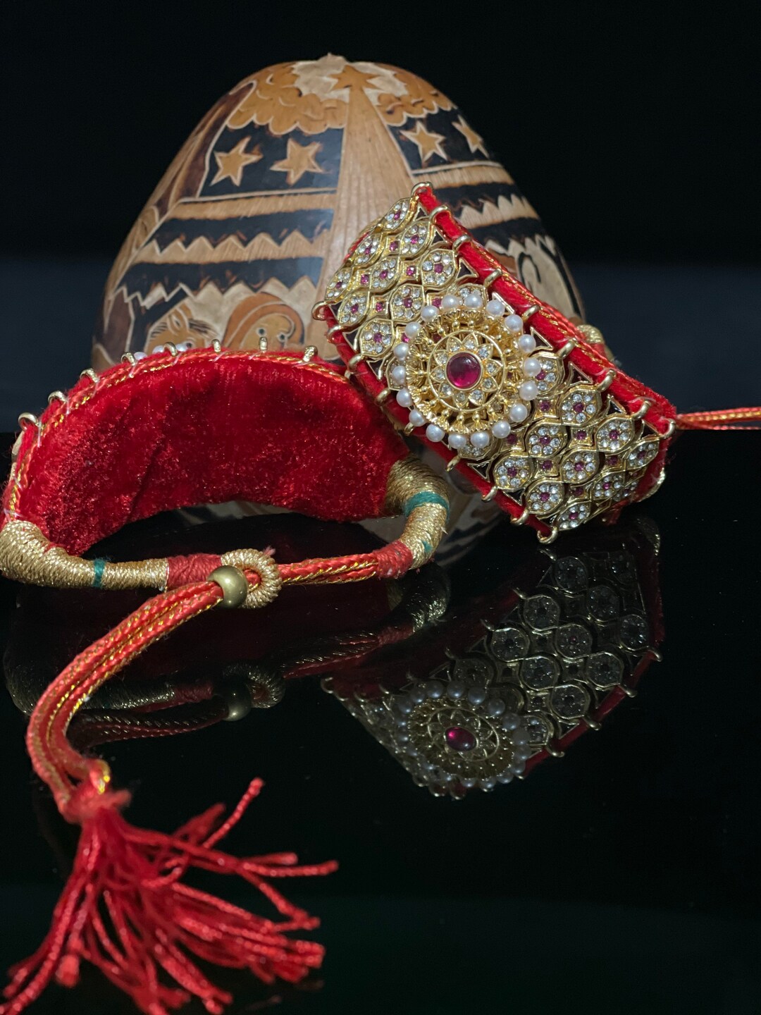 High Quality Gold Bangles/pair/indian Bangles/red Velvet Bangles/2 ...