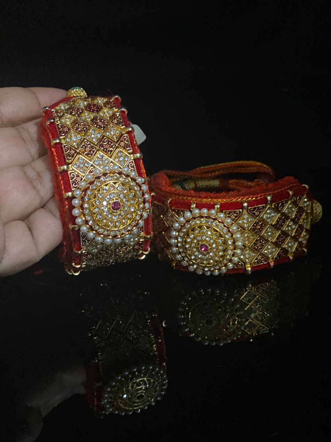 High Quality/gold Bangles/pair/adjustable Bangles/beaded Bangles ...
