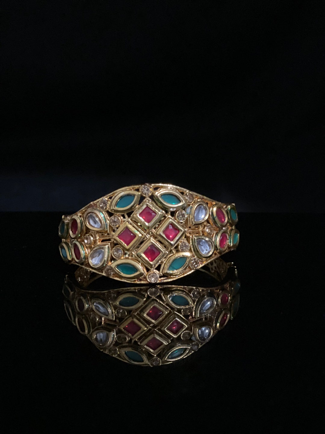 2.4 Kundan Bracelet/ Openable Bracelet/ Indian Jewelry/ Pakistani ...