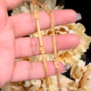 1K Gold Chain/ Solid Chain/ Chain/ Gold Chain/ Gold Jewelry/ Flat Chain ...