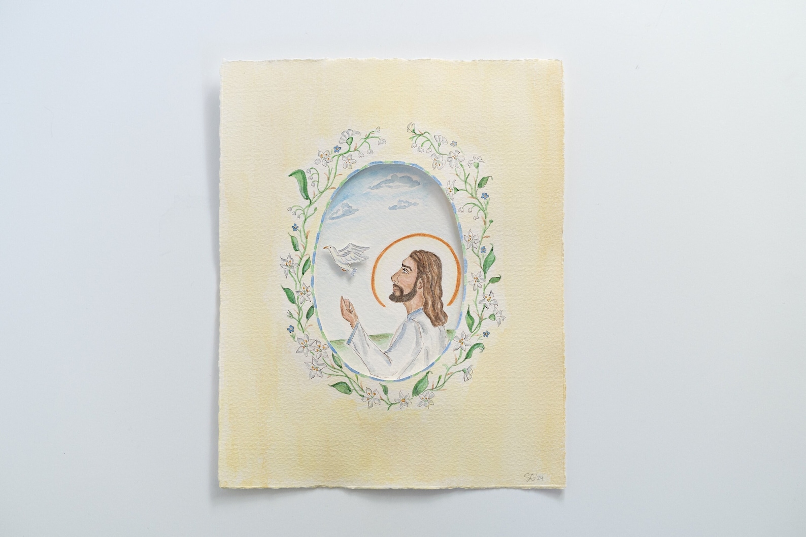 Original Painting of Jesus 8x10" - Paper Diorama Art - Etsy