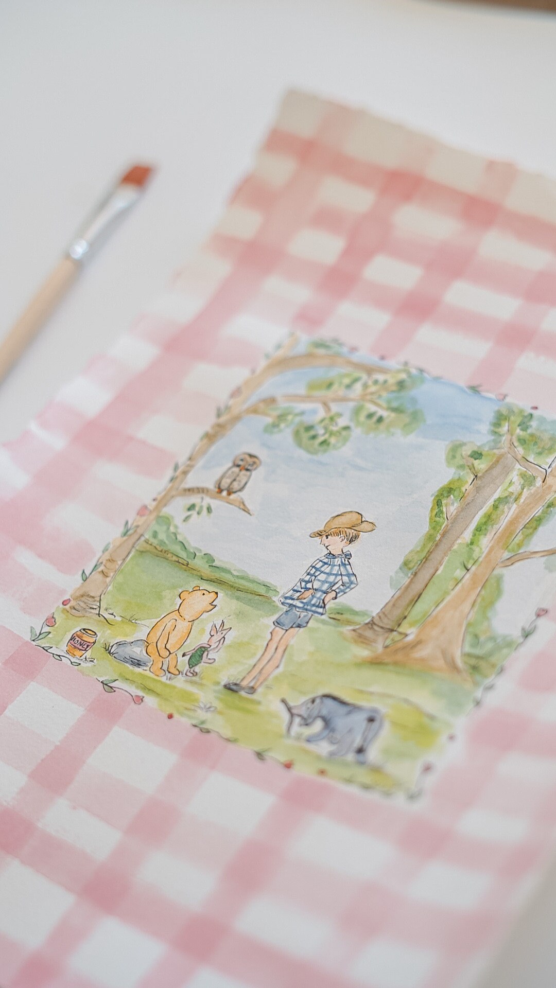 Original Christopher Robbin and Friends Painting - Etsy