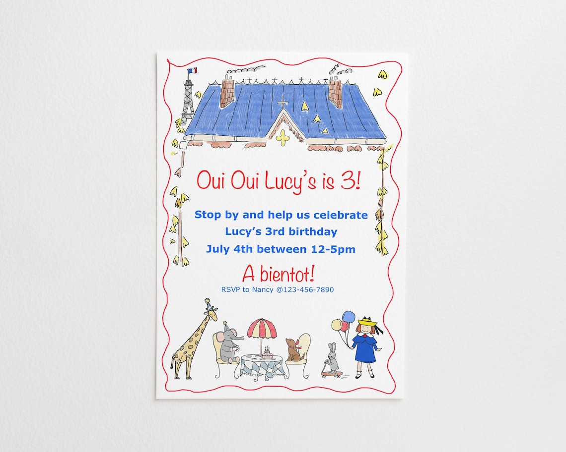 Madeline Birthday Invitation Custom Printable Madeline Invitation - Etsy