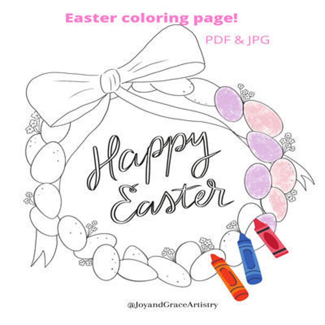 Digital Easter Coloring Sheet 8.5x11" - Etsy