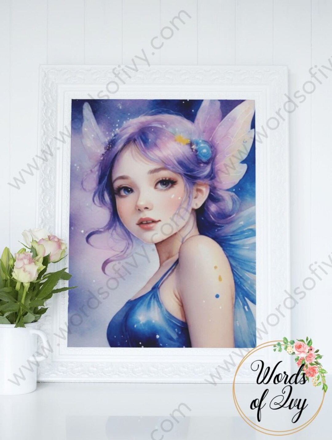 Printable Digital Download Fairy Galaxy Star Night Whimsical Mink ...