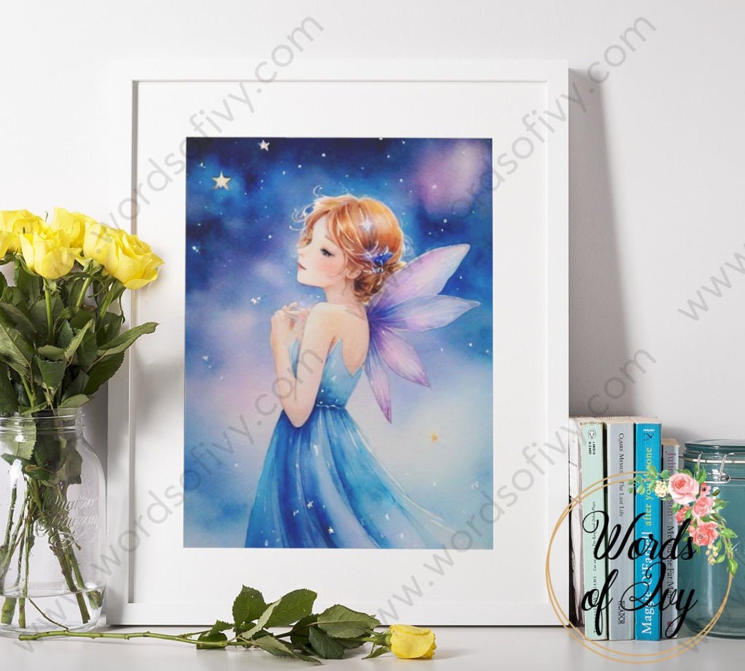 Printable Digital Download Fairy Galaxy Star Night Whimsical Mink ...