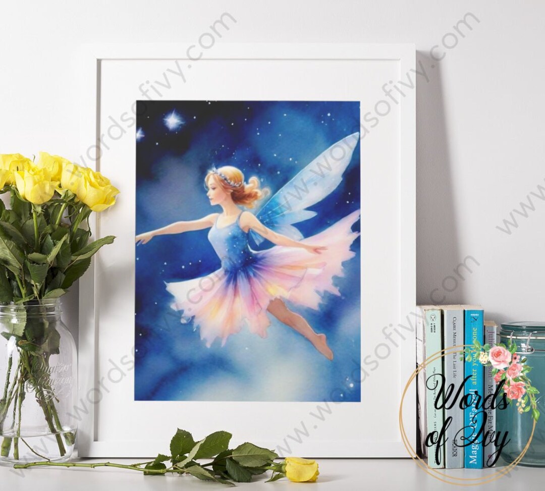 Printable Digital Download Fairy Galaxy Star Night Whimsical Mink ...