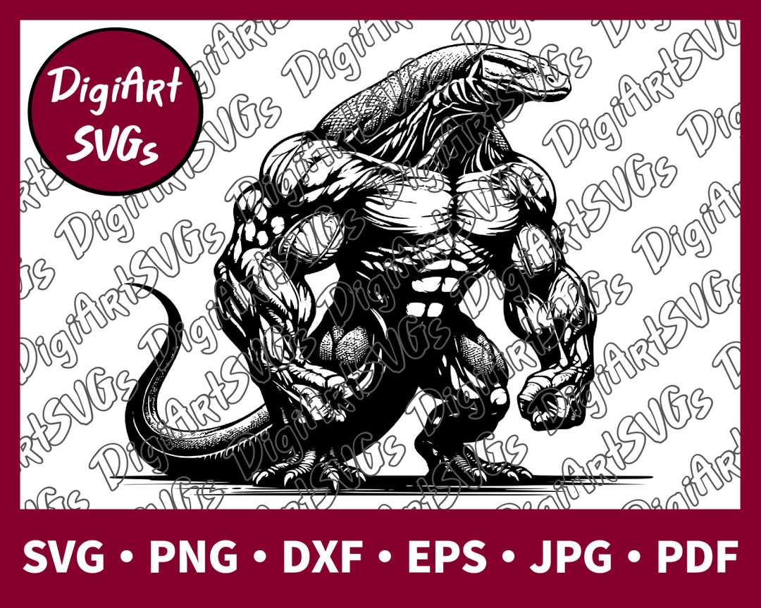 Komodo Dragon SVG, Reptile SVG File, Dragon T-shirt Graphics, Cutting ...