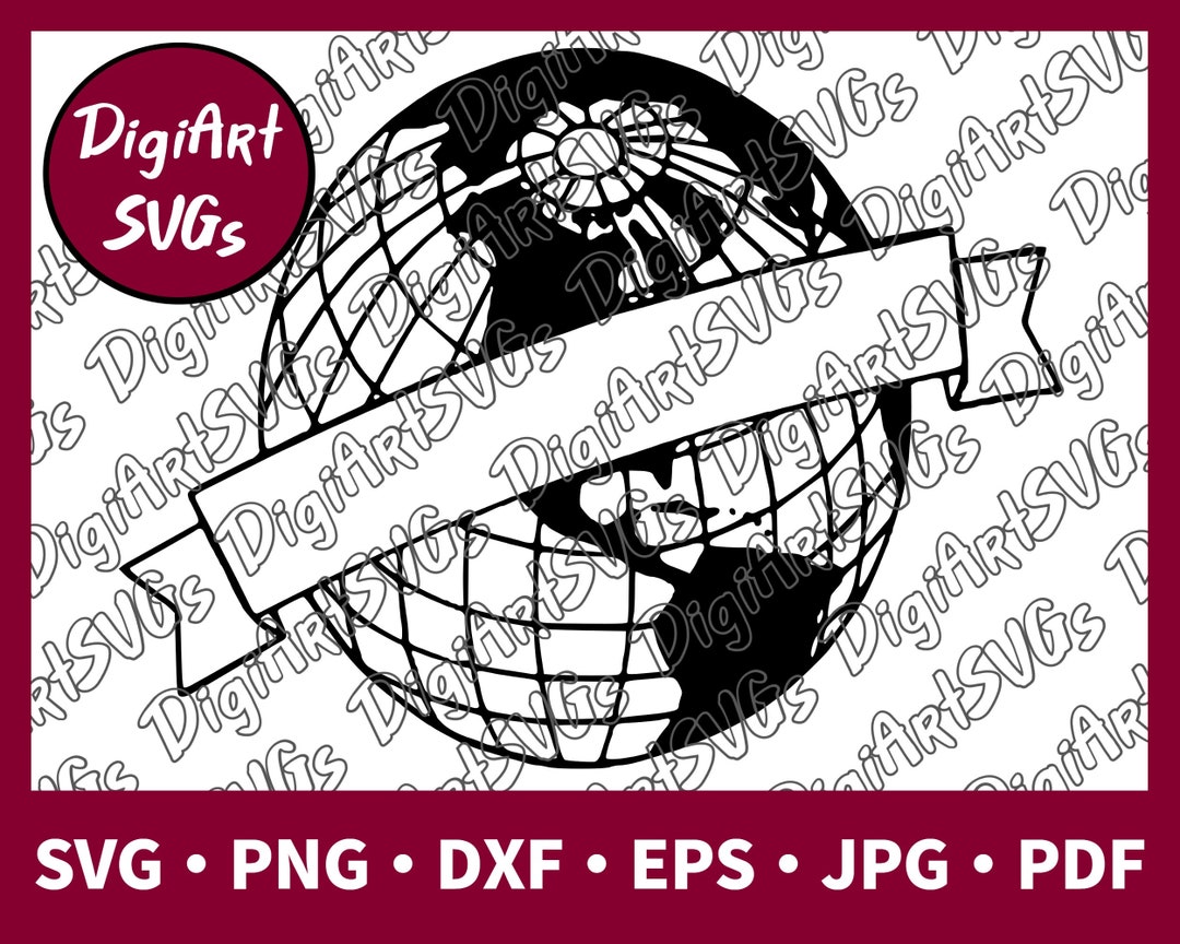 Globe Banner Svg, Png, Pdf, Jpg, Eps, Dxf Digital File Download - Etsy