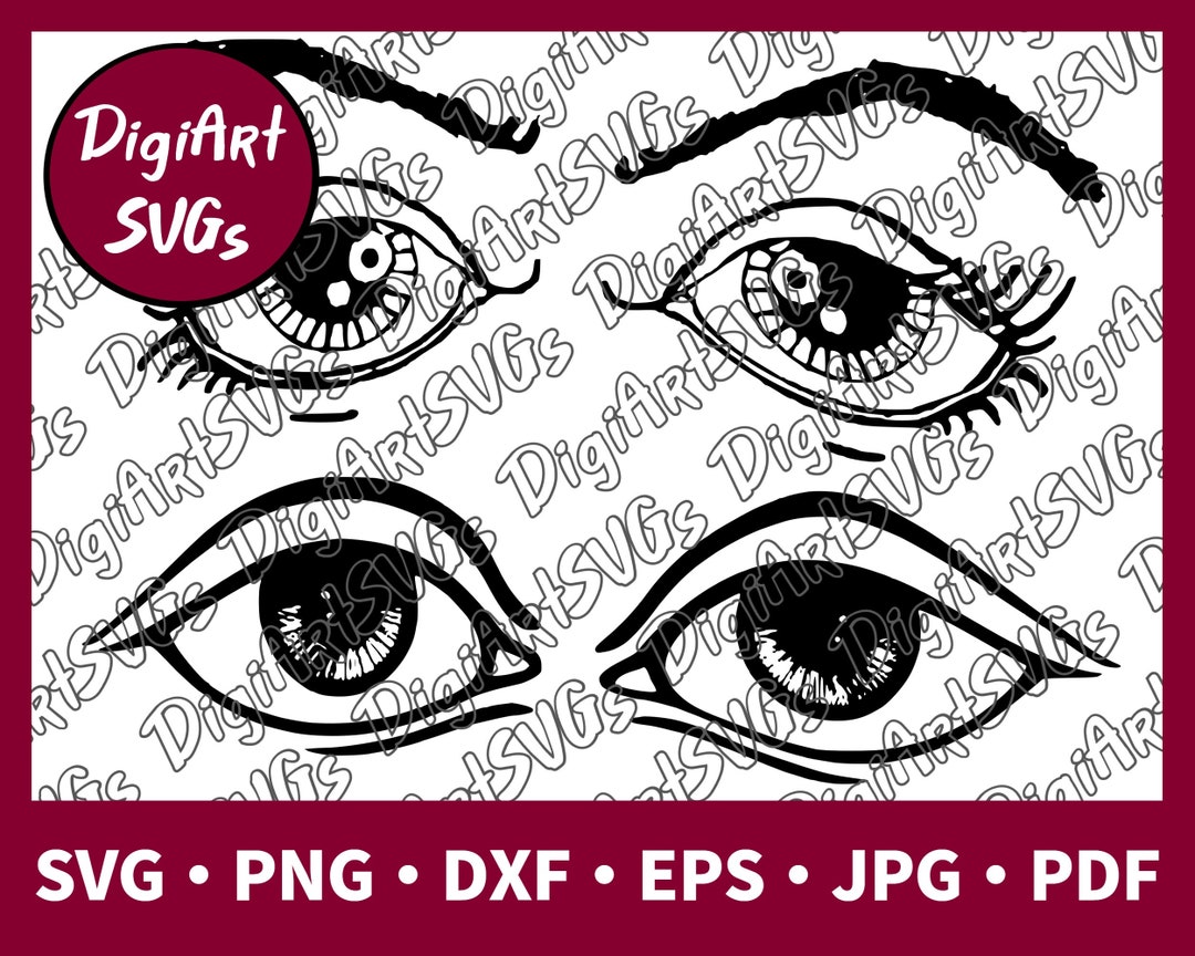 Lazy Eyes SVG, Eye SVG, Facial Shirt Graphics, Cutting File Printable ...