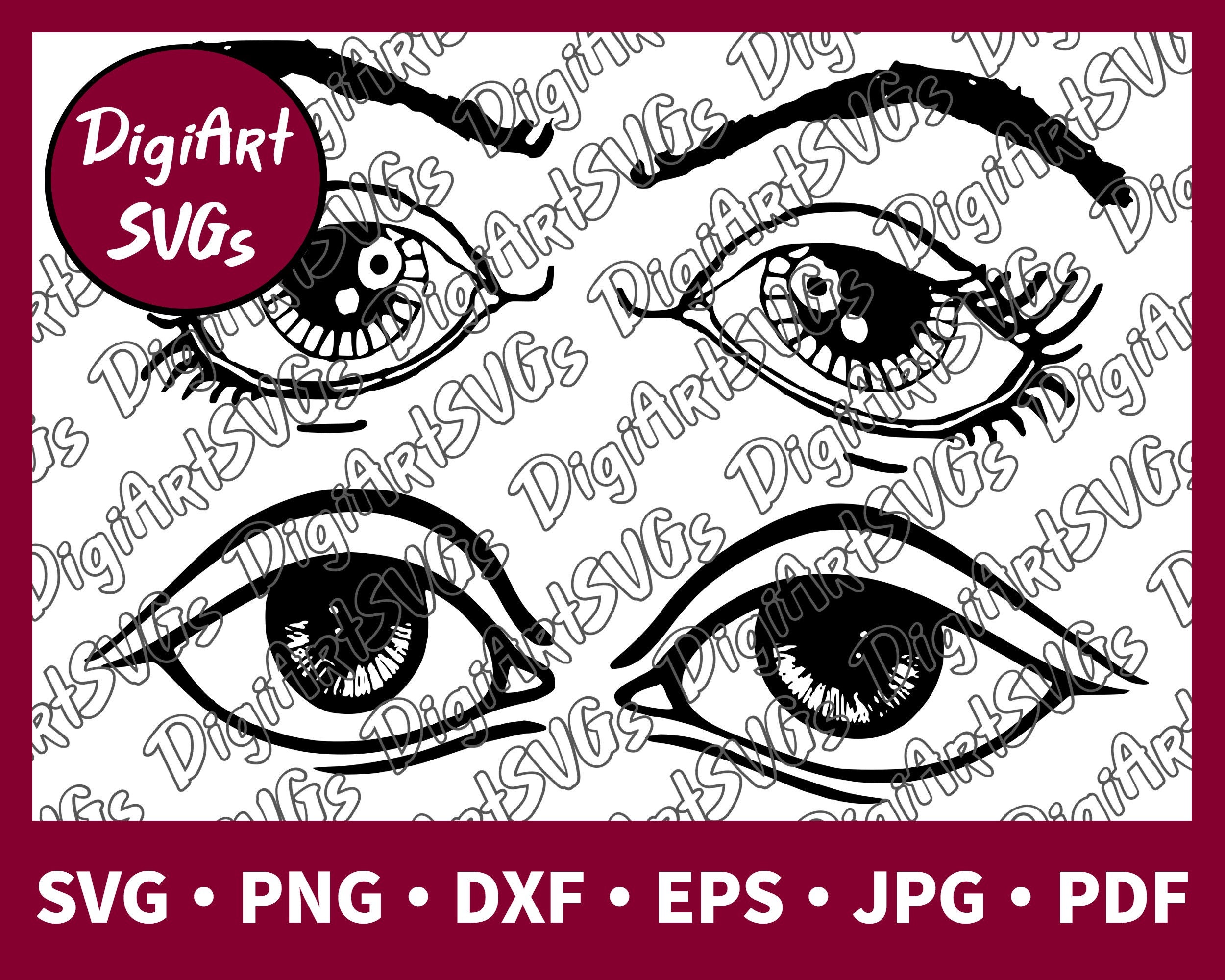 Lazy Eyes SVG, Eye SVG, Facial Shirt Graphics, Cutting File Printable ...