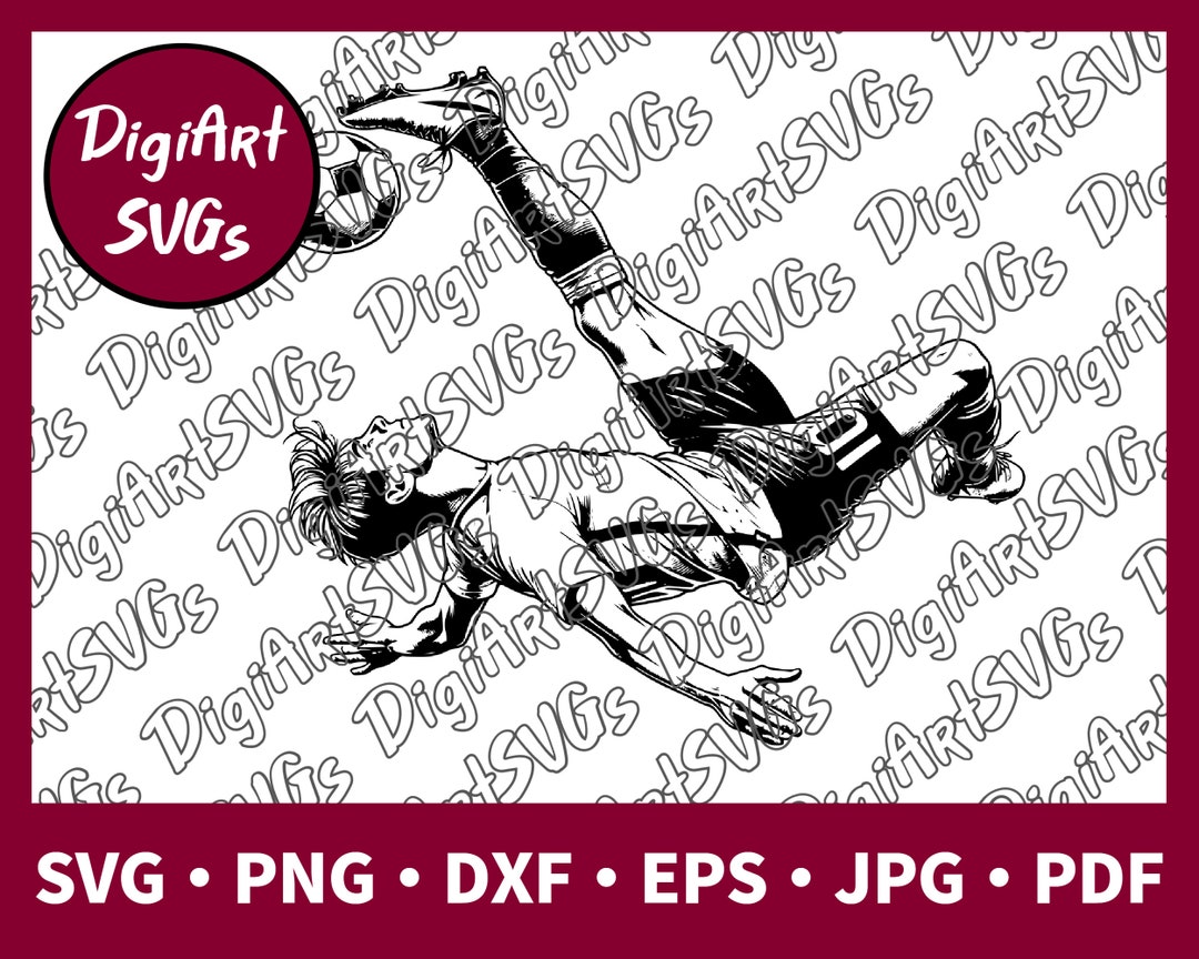 Soccer SVG, Bicycle Kick SVG File, Soccer T-shirt Graphics, Cutting ...