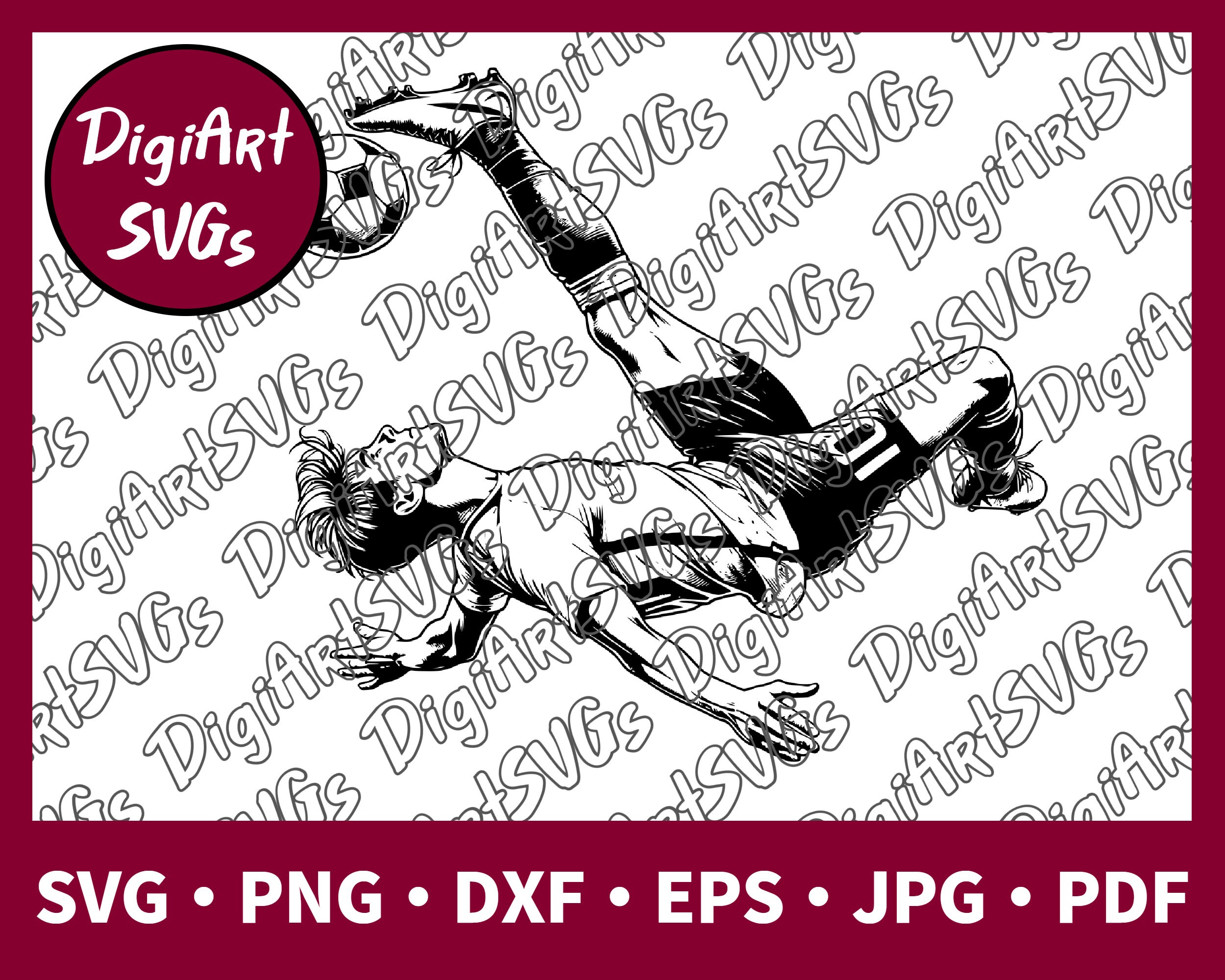 Soccer SVG, Bicycle Kick SVG File, Soccer T-shirt Graphics, Cutting ...