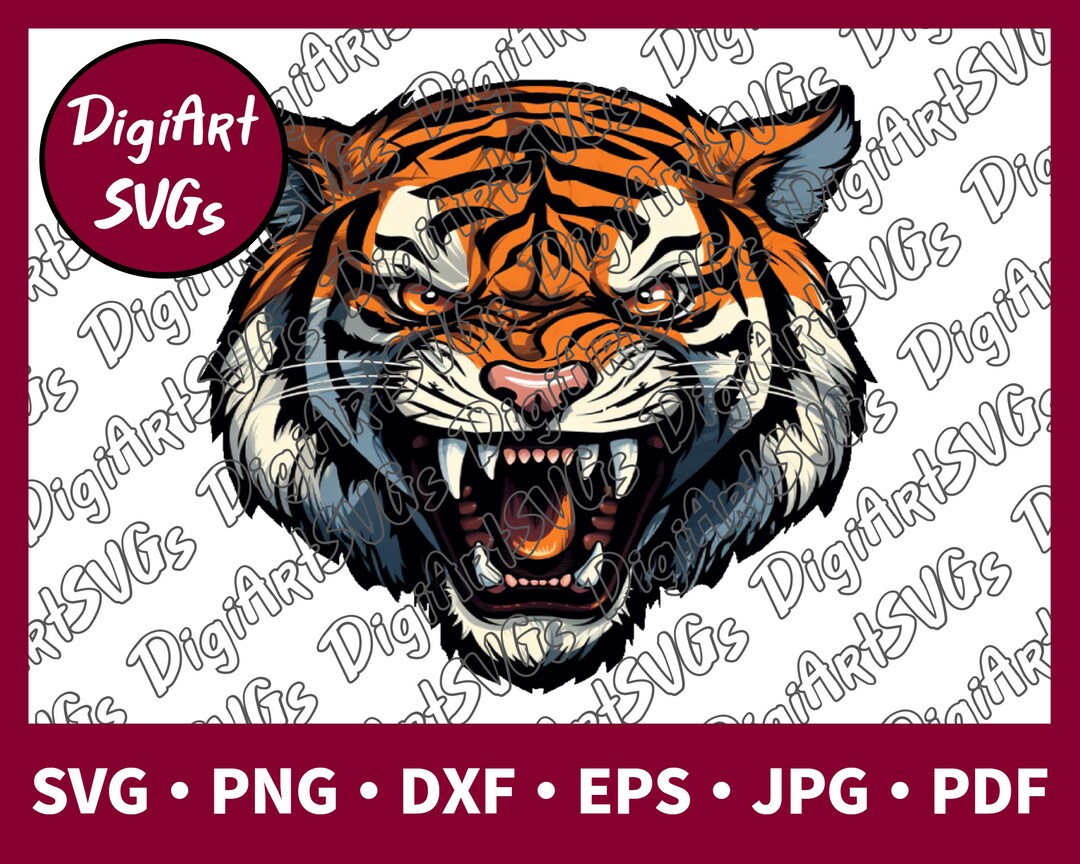 Tiger SVG, Tiger Vector SVG File, Tiger T-shirt Graphics, Cutting File ...