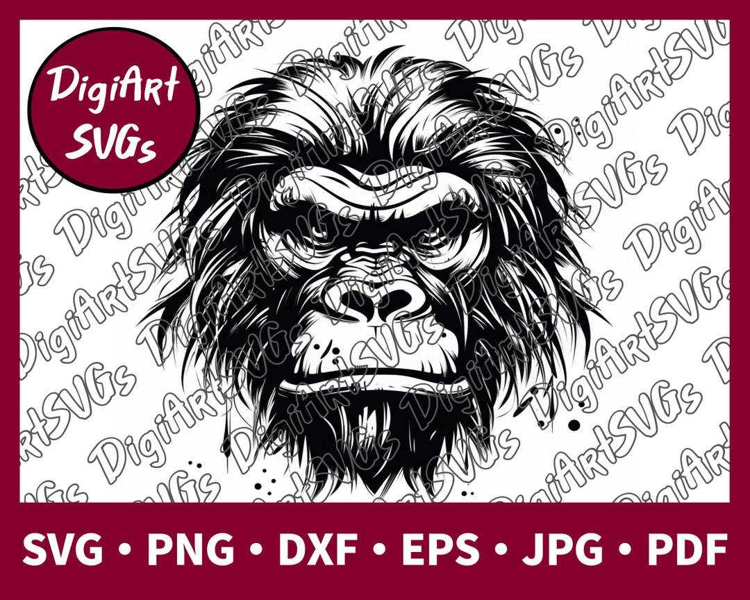 Gorilla SVG, Abstract Gorilla SVG File, Gorilla Graphic, Cutting File ...