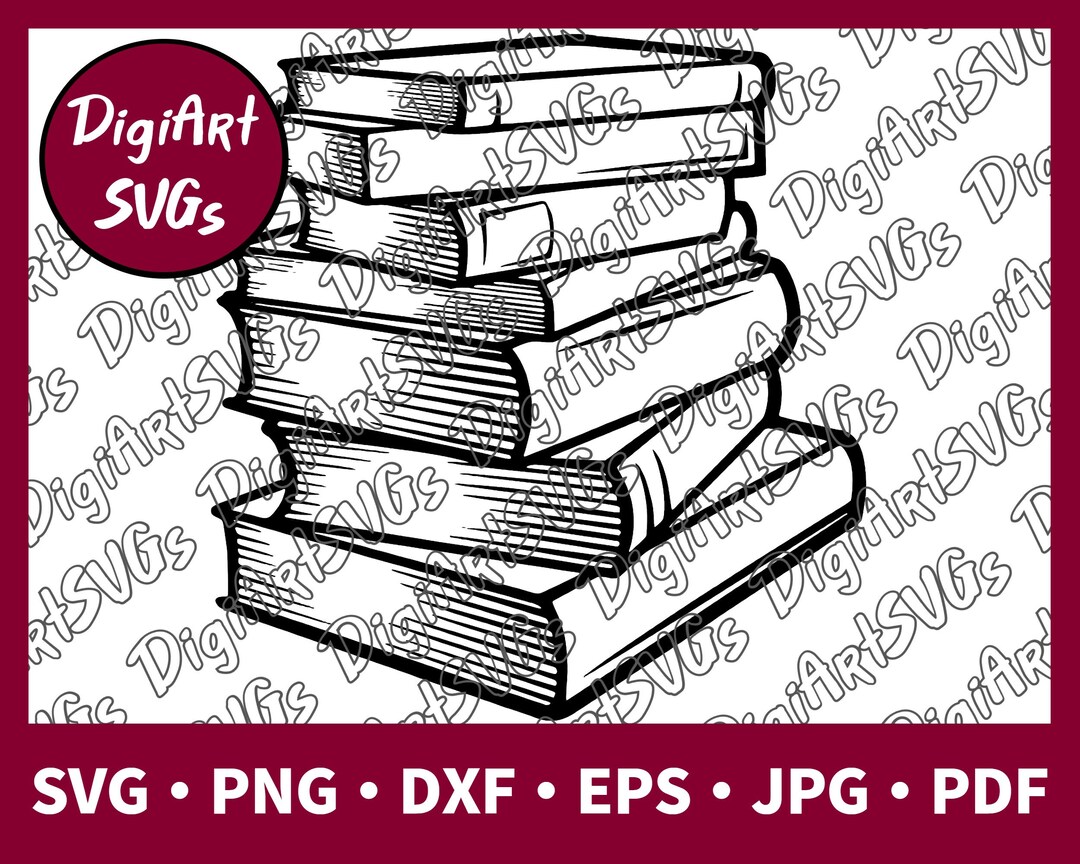 Books SVG File, Stack of Books SVG, Book Lover Shirt Graphics, Cutting ...