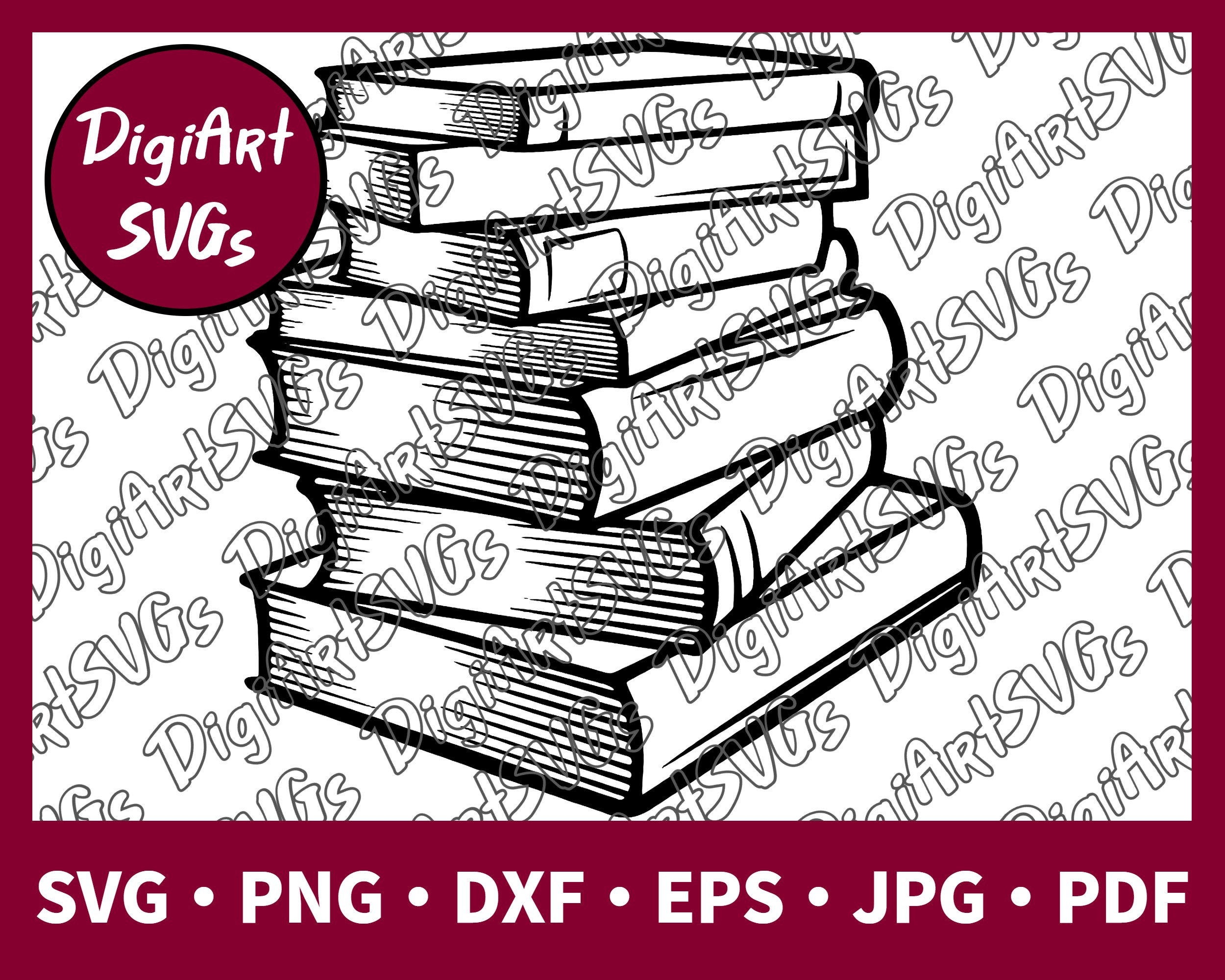 Books SVG File, Stack of Books SVG, Book Lover Shirt Graphics, Cutting ...