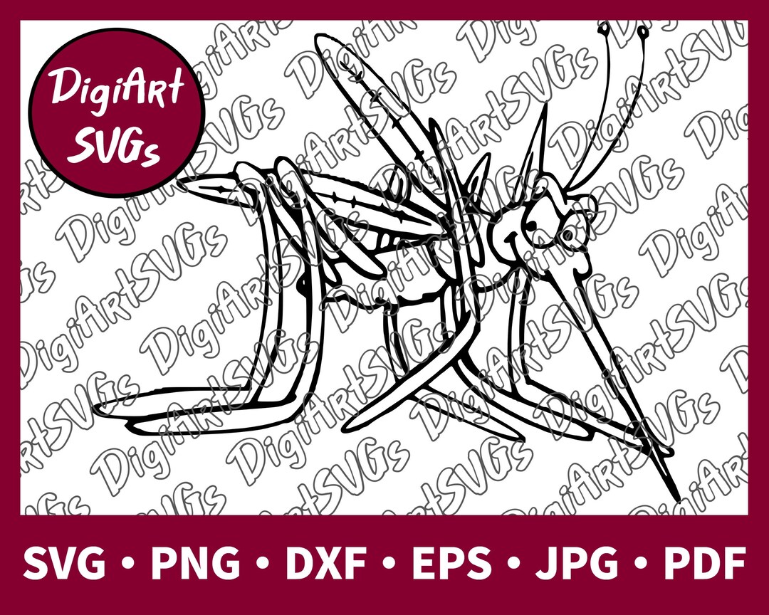 Mosquito SVG, Cartoon Insect SVG, Mosquito Shirt Graphics, Cutting File ...