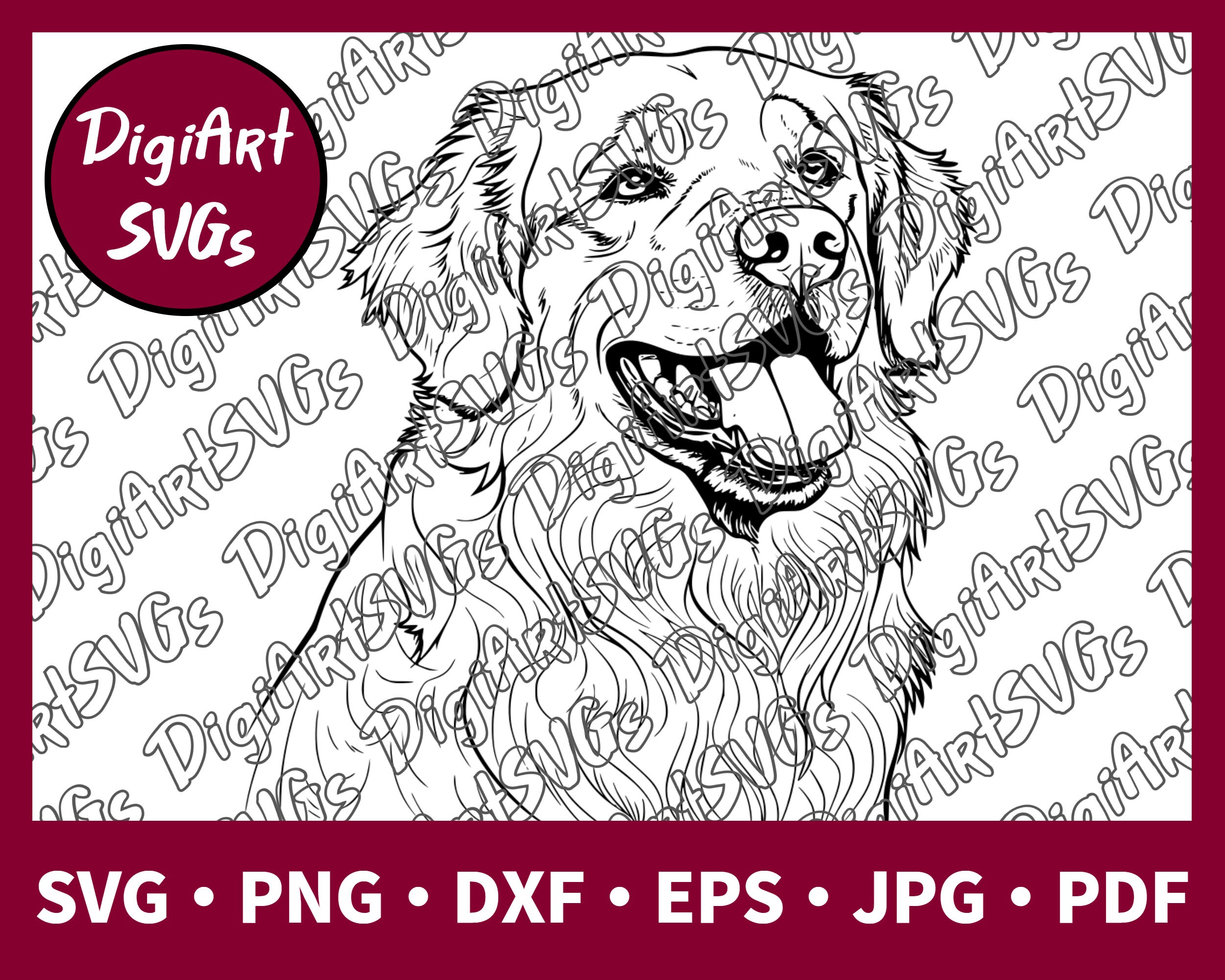 Golden Retriever SVG, Dog SVG File, Golden Retriever Shirt Graphics ...