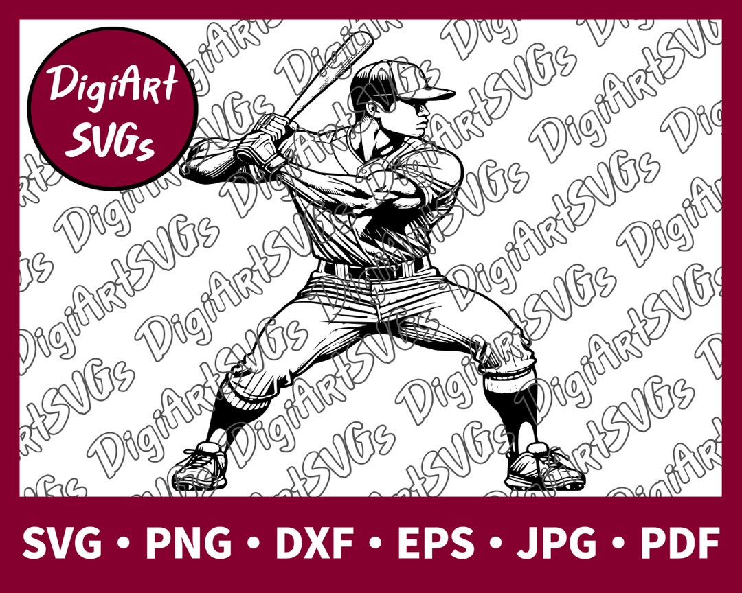 Baseball SVG, Baseball Batter SVG File, Baseball T-shirt Graphics ...