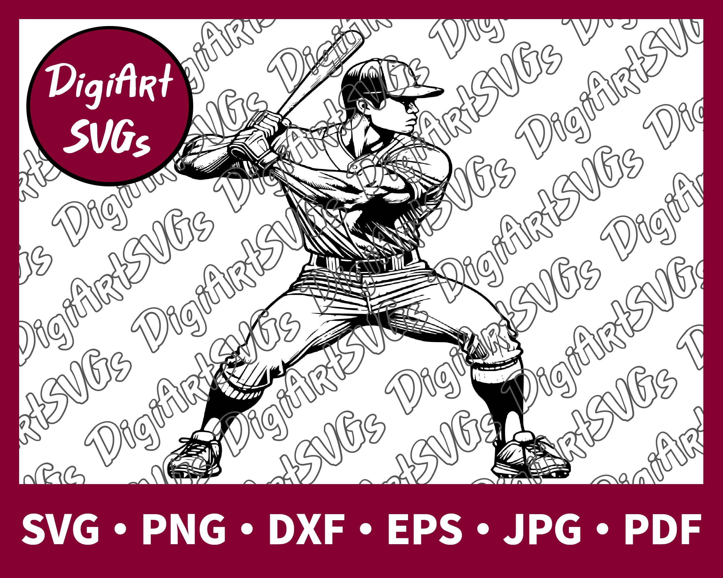 Baseball SVG, Baseball Batter SVG File, Baseball T-shirt Graphics ...