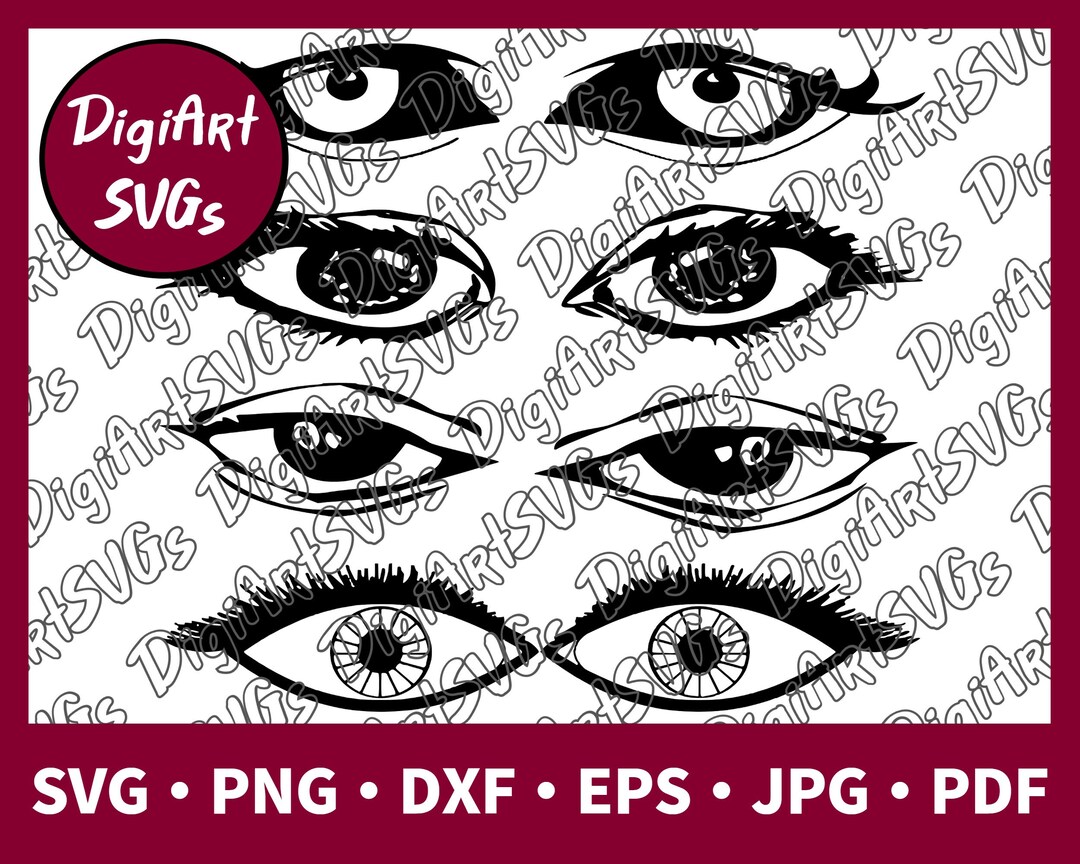Eyes SVG, Eyeball SVG, Facial Shirt Graphics, Cutting File Printable ...