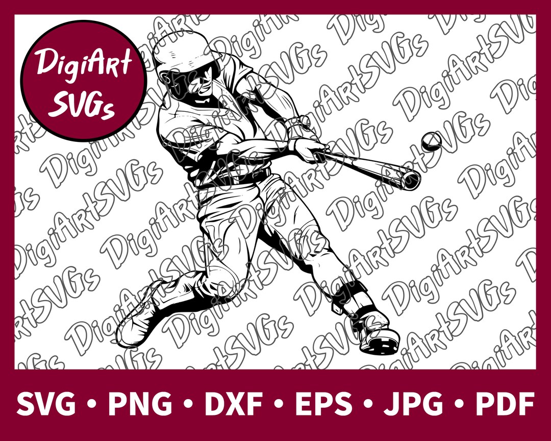 Baseball Player SVG File, Batter T-shirt Graphics, Cutting File ...
