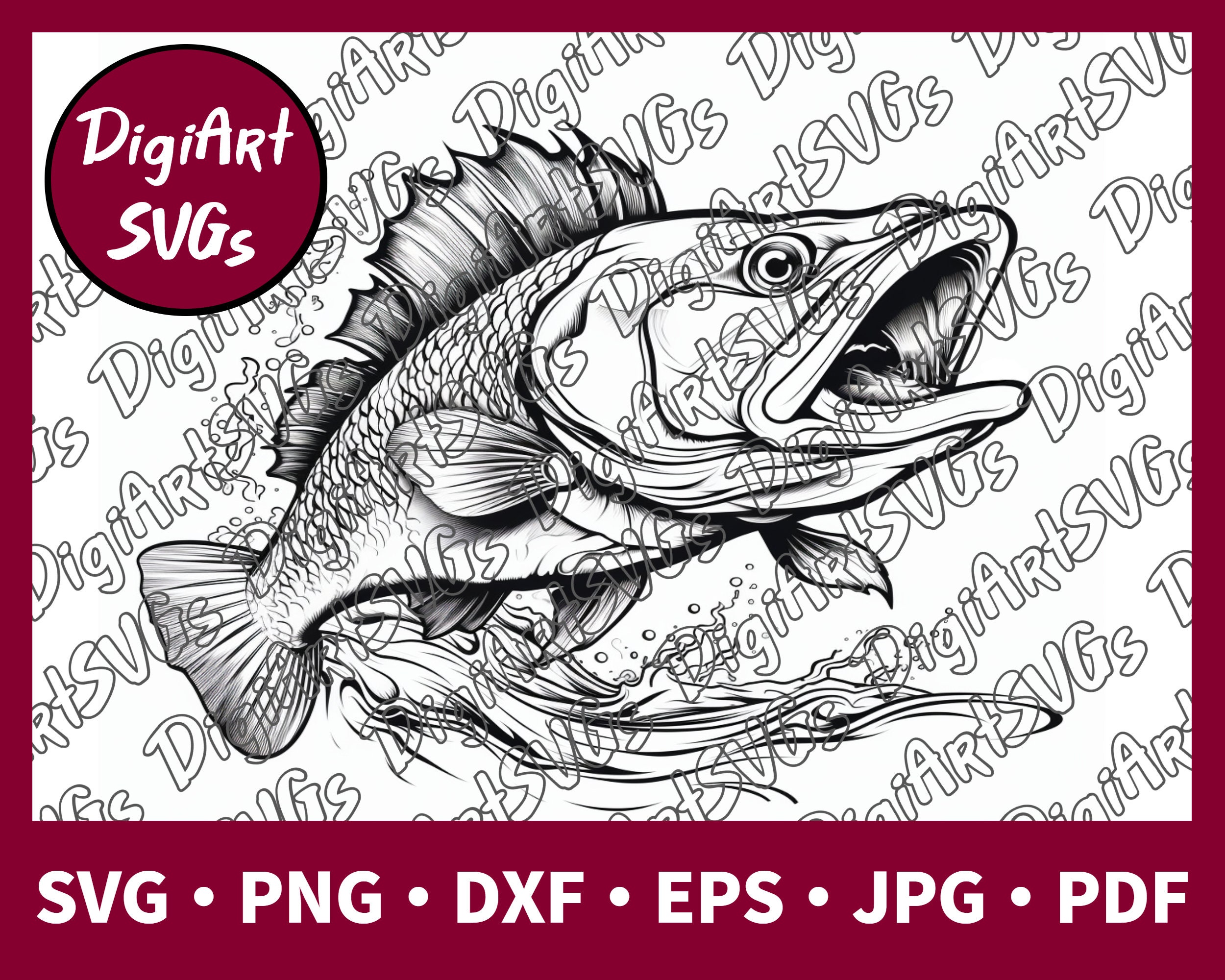 Walleye SVG, Fish SVG File, Walleye T-shirt Graphics, Cutting File ...