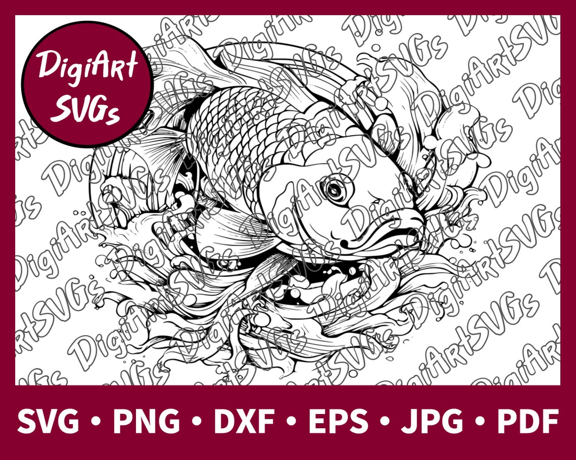 Koi Fish SVG File, Koi Fish Shirt Graphics, Cutting File Printable ...