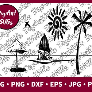 Beach Scene SVG, Tropical SVG, Beaches Shirt Graphics, Cutting File ...
