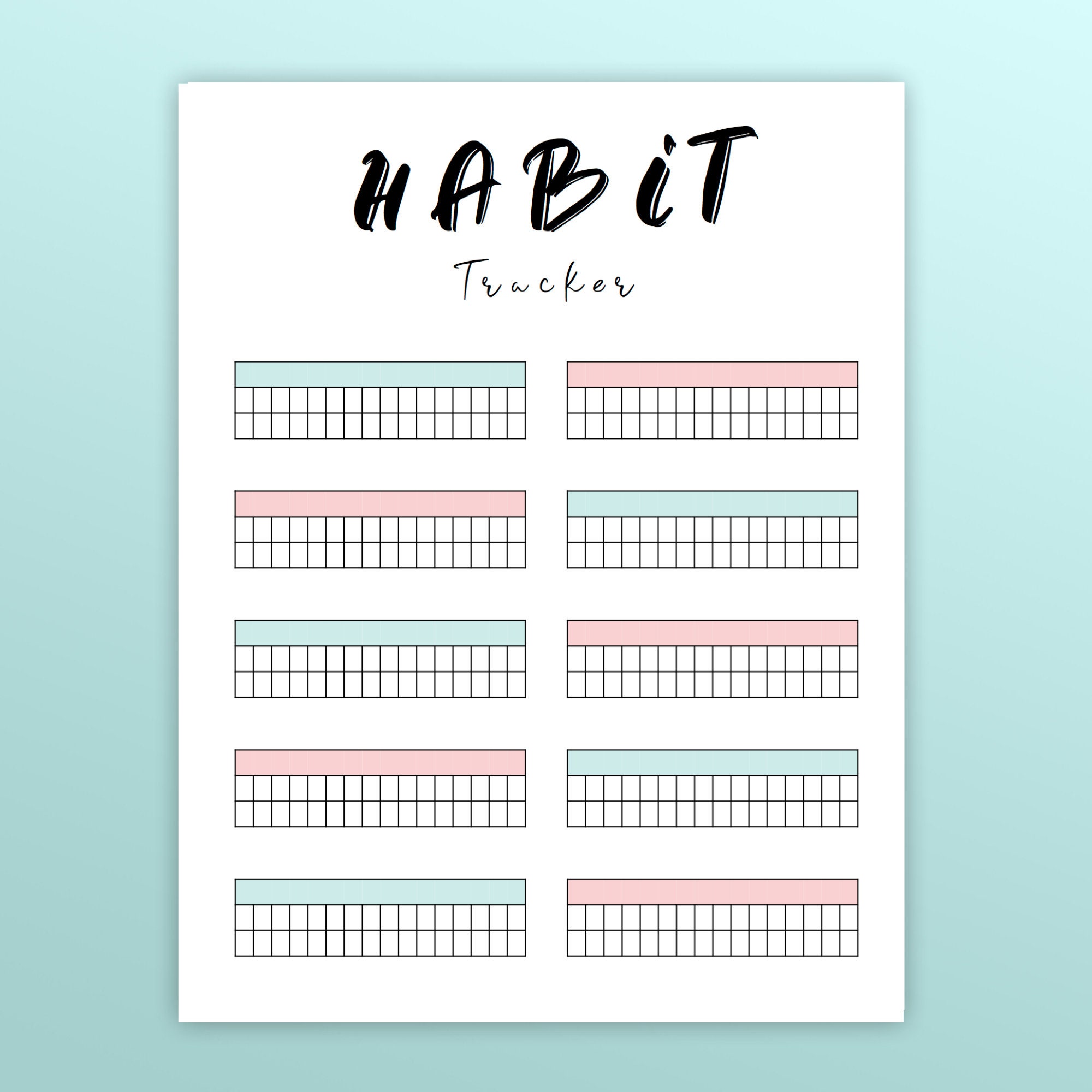Habit Tracker Printables- Habit Log- Goal Tracker-daily Habit ...