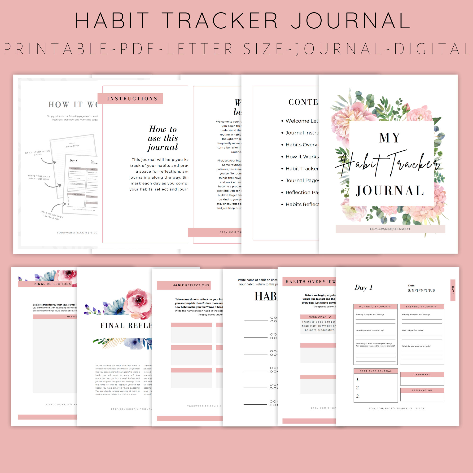 Habit Tracker Journal- Habit Tracker Printable- Habit Tracker - Etsy