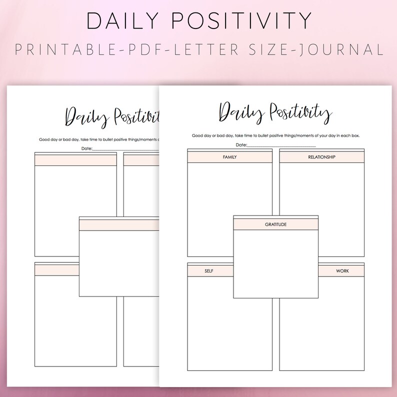 Positivity Journal Printable Daily Positivitygoodnote - Etsy