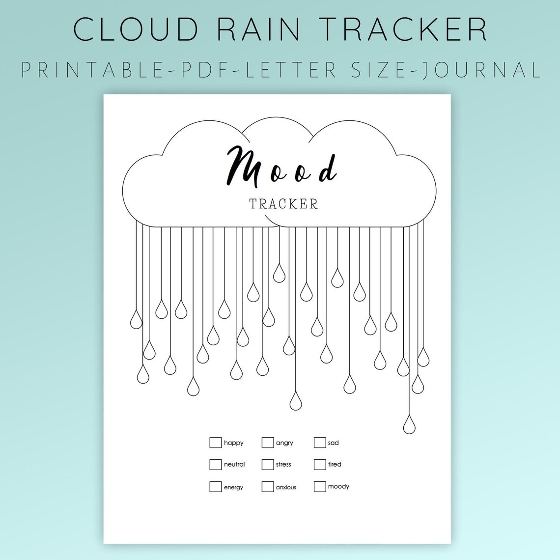 Cloud Mood Trackermood Trackerbullet Journal Printablerain Mood ...