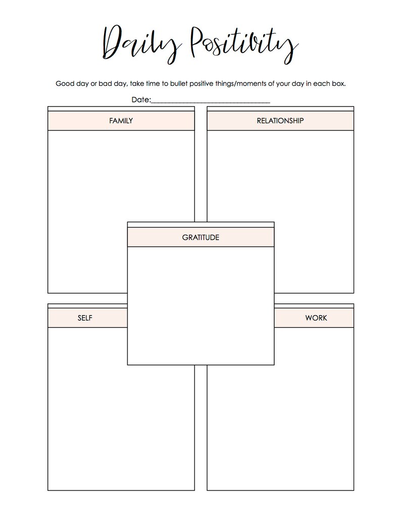 Positivity Journal Printable Daily Positivitygoodnote - Etsy