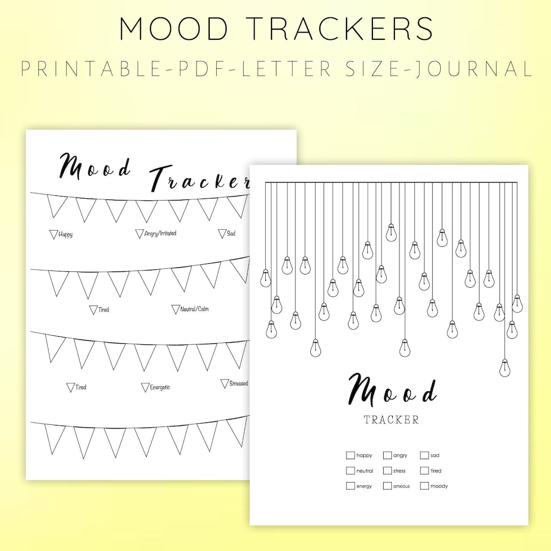 Mood Tracker Printables-mood Journal-mood Tracker-printable ...