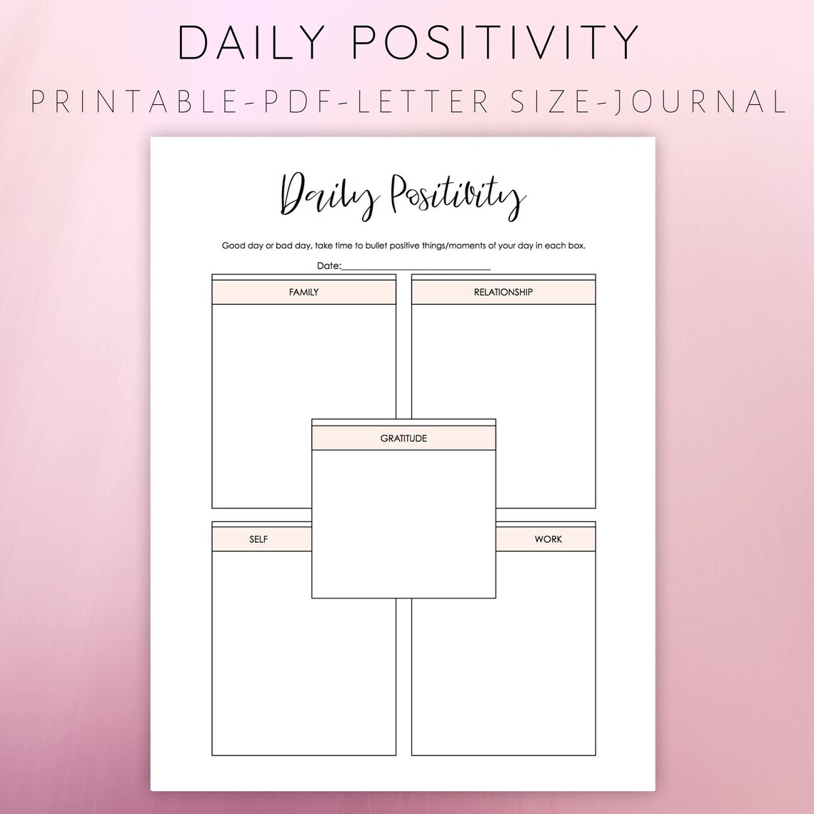Positivity Journal Printable Daily Positivitygoodnote - Etsy