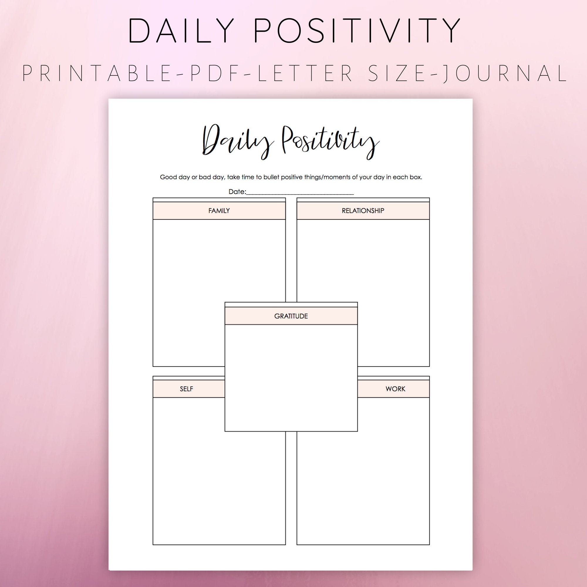 Positivity Journal Printable Daily Positivitygoodnote - Etsy